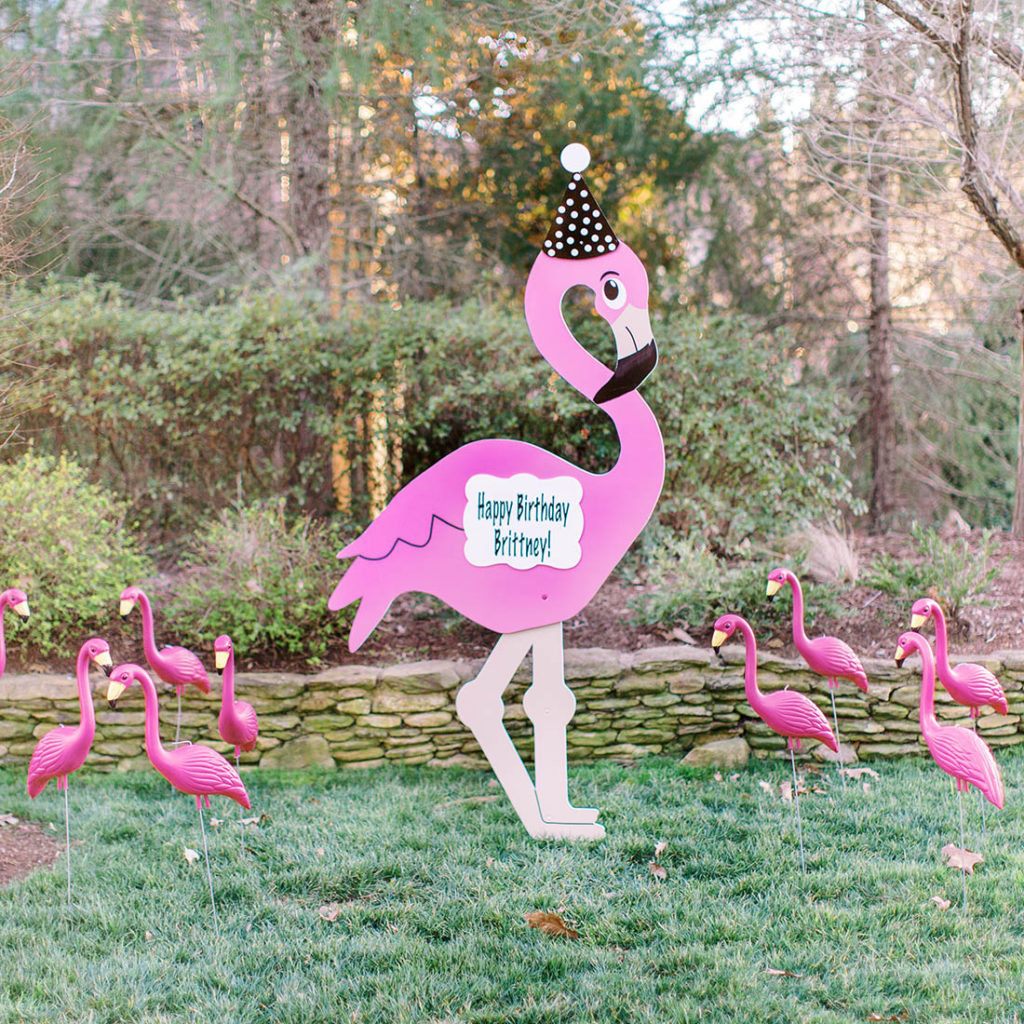 Flamingo Package Birthday or Celebration Yard Sign